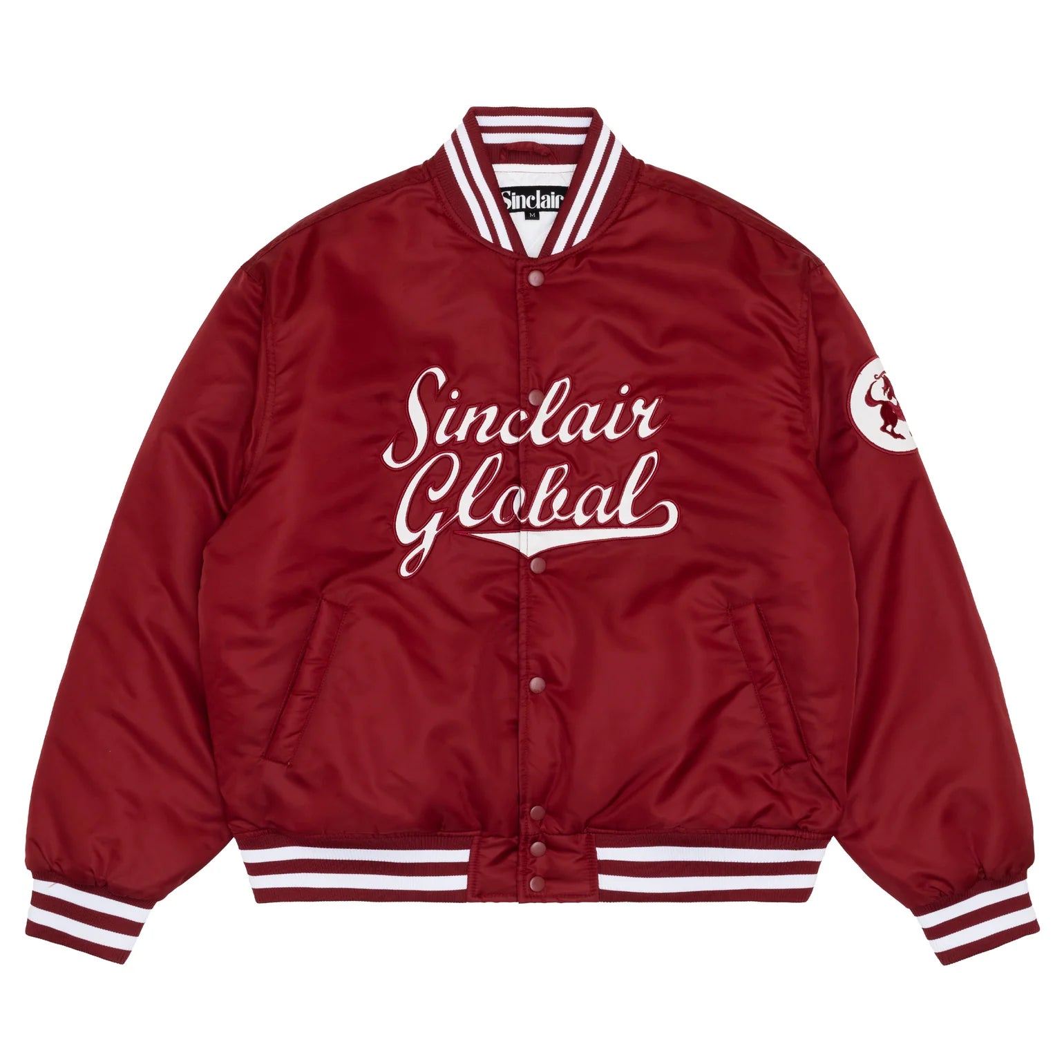 Sinclair Script Satin Jacket Maroon – Endless Supply